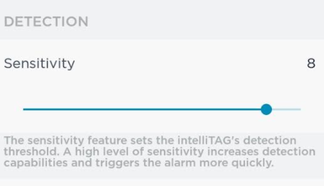 How do I adjust the sensitivity of an IntelliTAG?